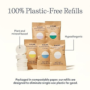 BLUELAND Foaming Hand Soap Tablet Refills - 4 Pack | Eco Friendly Products & Cleaning Supplies | Variety Pack Scents | Makes 4 x 9 Fl oz bottles (36 Fl oz total)