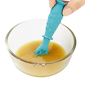 PandaEar Baby Spoon Set (4 Pack)|BPA Free Stage One Silicone Self Feeding Utensil| Baby Led Weaning|Teething Friendly|Kids Toddlers 3-36 Months+