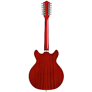 Guild Guitars Starfire I-12 Double Cutaway 12-String Semi-Hollow Body Electric Guitar, Cherry Red - Modern Thin “U“ Neck Profile for Fast, Smooth Playing, HB-2 Humbuckers with Push/Pull Coil Split