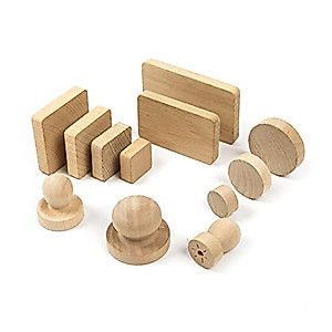 TEHAUX 10pcs Mini Blocks Void Stamp Wood Base Mini Wooden Cubes Unfinished Wood Cubes Crafts Scrapbooking Stamps Base Wooden Stamps Base Wood DIY Stamp Base Wood Carving Handle Wooden