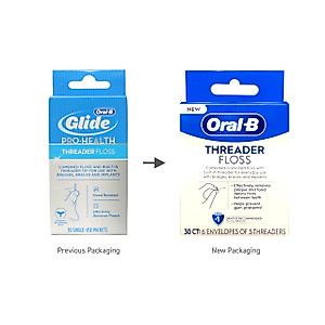 Glide Threader Floss, 30 Single-Use Packets each (Value Pack of 2)