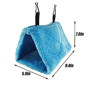 Tfwadmx 2Pcs Bird Tent Plush Hammock Warm Hut Hanging Nest for Cage Snuggle Sleeping Bed Parrot Hideaway Cave for Eclectus Parakeet Cockatiels Cockatoo Lovebird