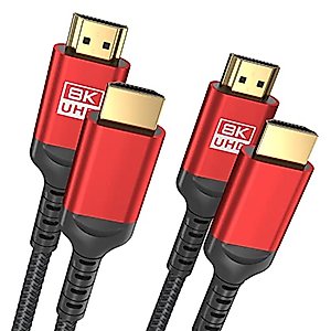 ALLEASA 8K HDMI Cable, Ultra 48Gbps High Speed 12 FT HDMI Cable, 12 Foot hdmi Cable -4K@120Hz 8K@120Hz, eARC, HDR10, DTS:X, HDCP 2.2 & 2.3, Compatible with PS4/5,Blu-ray, Monitor,PC and More（2 Pack）