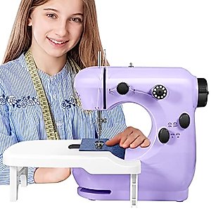 Sewing Machine, Mini Sewing Machine for Beginners, 2-Speed Portable Sewing Machine with Extension Table, Light, Easy to Use & Store, Best Gift for Kids Women Household and Travel - Safe Sewing Kit