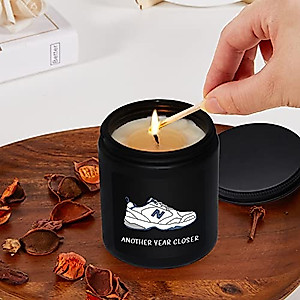 Birthday Gifts for Men- Another Year Closer Soy Candle, 30th 40th 50th 60th 70th Happy Birthday Gift for Father,Grandfather, Brother,Coworker,Uncle,Husband,Friend, w/Fresh Citrus Scent 50 Hr Burn