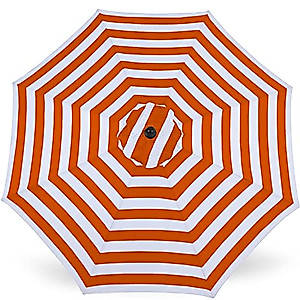 MASTERCANOPY Patio Umbrella 9 ft Replacement Canopy for 8 Ribs-Orange&White