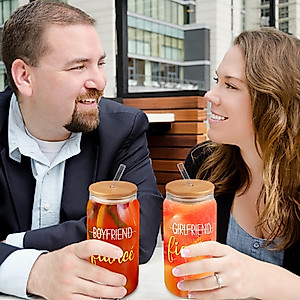 Engagement Gifts For Couples - Fiance Fiancee Wedding Gifts For Him And Her - Bridal Shower Gifts For Her - His And Hers Glass Cup For Mr And Mrs Bride And Groom To Be