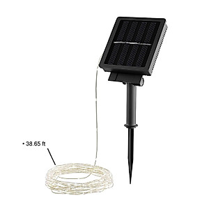 Pure Garden Solar-Powered 100 Fairy Lights, Warm White