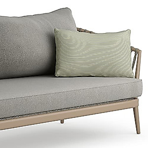 SIMPLIHOME Belize 75 Inch Wide Contemporary Outdoor Sofa (Set of 2) with Back Cushions in Sand Drift Polyester Fabric, For the Living Room and Family Room