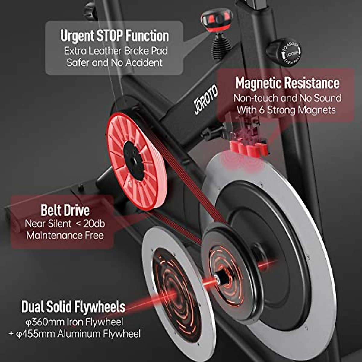 JOROTO Stationary Bikes for Home - X4S Bluetooth Exercise Bike with Readable Magnetic Resistance, 330 Pounds Capacity, 44 Days Kinomap Menmbership
