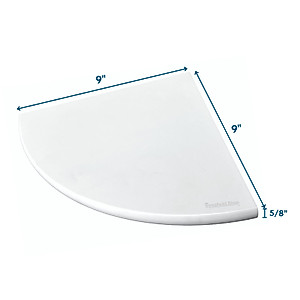 Threshold.Shop 9 Inch Super White Engineered Marble Corner Shower Shelf Bathroom Caddy, Wall Mounted Shower Shelf, Classic Flatback Design (1)