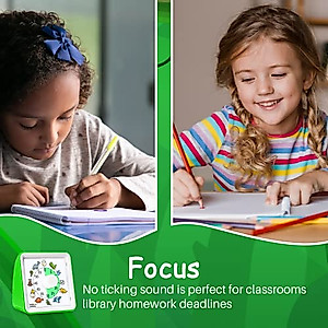 Visual Timer for Kids, Toddler, Autism, ADHD & Preschool Classroom - Animal Silent Countdown Timers - 60 Minute Productivity & Time Management Clock (Dinosaur)