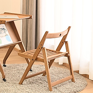 JIKUGO Folding Chair Bamboo Chairs-Small Foldable Chair for Outdoor, Dining Room, Living Room Bedroom, Office