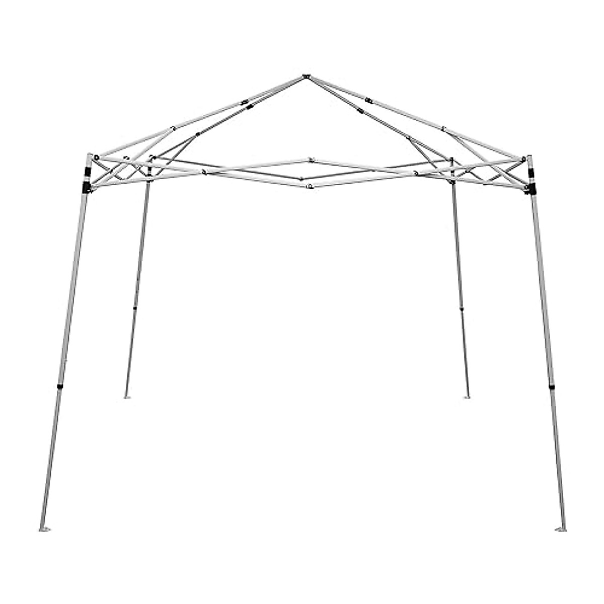 Caravan Canopy V Series 12 by 12 Foot Outdoor Shade Instant Canopy Kit with Steel Frame and 150D Polyester Canopy Top, 3 Leg Height Settings, White
