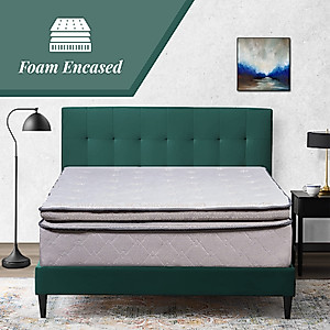 Nutan 13" Foam Encased Pillow Top Soft Mattress, Comfortable Mattresses Provide Complete Body Support and Maintain Correct Sleeping Posture, Grey, Twin XL