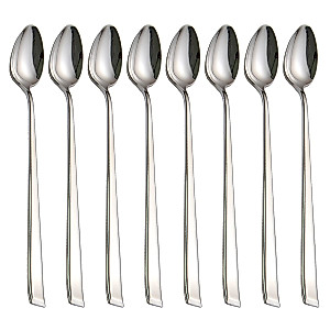 faderic Ice Tea Spoon 8 Pcs, 7.9-Inch Long Handle Stirring Spoon, 18/10 Stainless Steel Mixing Spoon, Cocktail Spoon