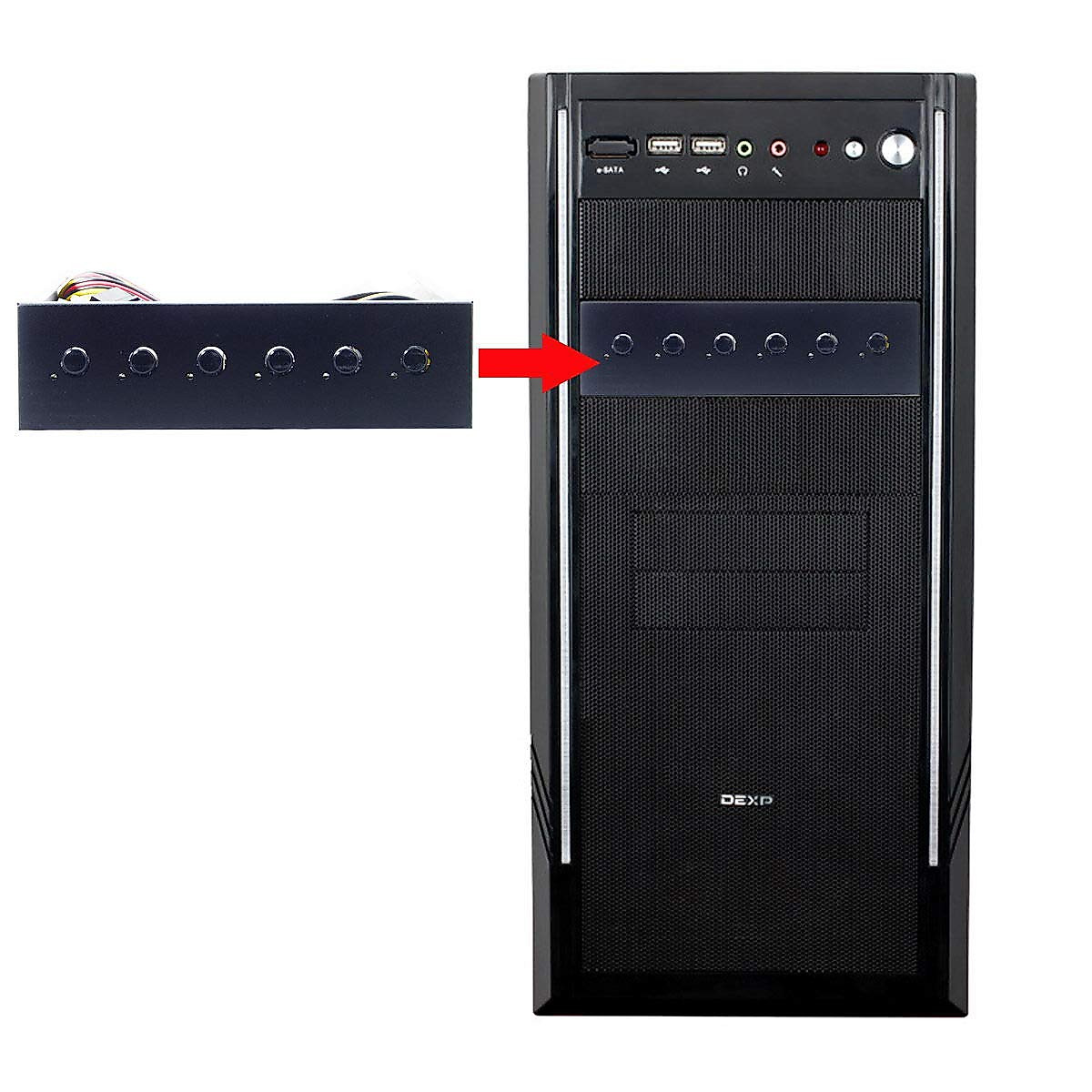 CY Hard Disk 6 Ways Control System Intelligent Control Management System HDD SSD Power Switch with 5.25 CD-ROM Bay