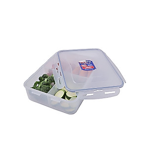 LOCK & LOCK Rectangular Food Container with Divider, Short, 16.2-Cup, 131-Fluid Ounces