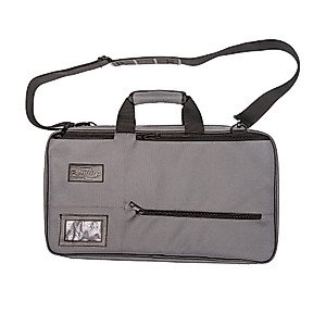 famzigo Silver Chef Knife Bag - 29 Flexible Universal Pockets, Detachable Adjustable Shoulder Strap - Professional Kitchen Accessories - Camping Storage, Carrying Case