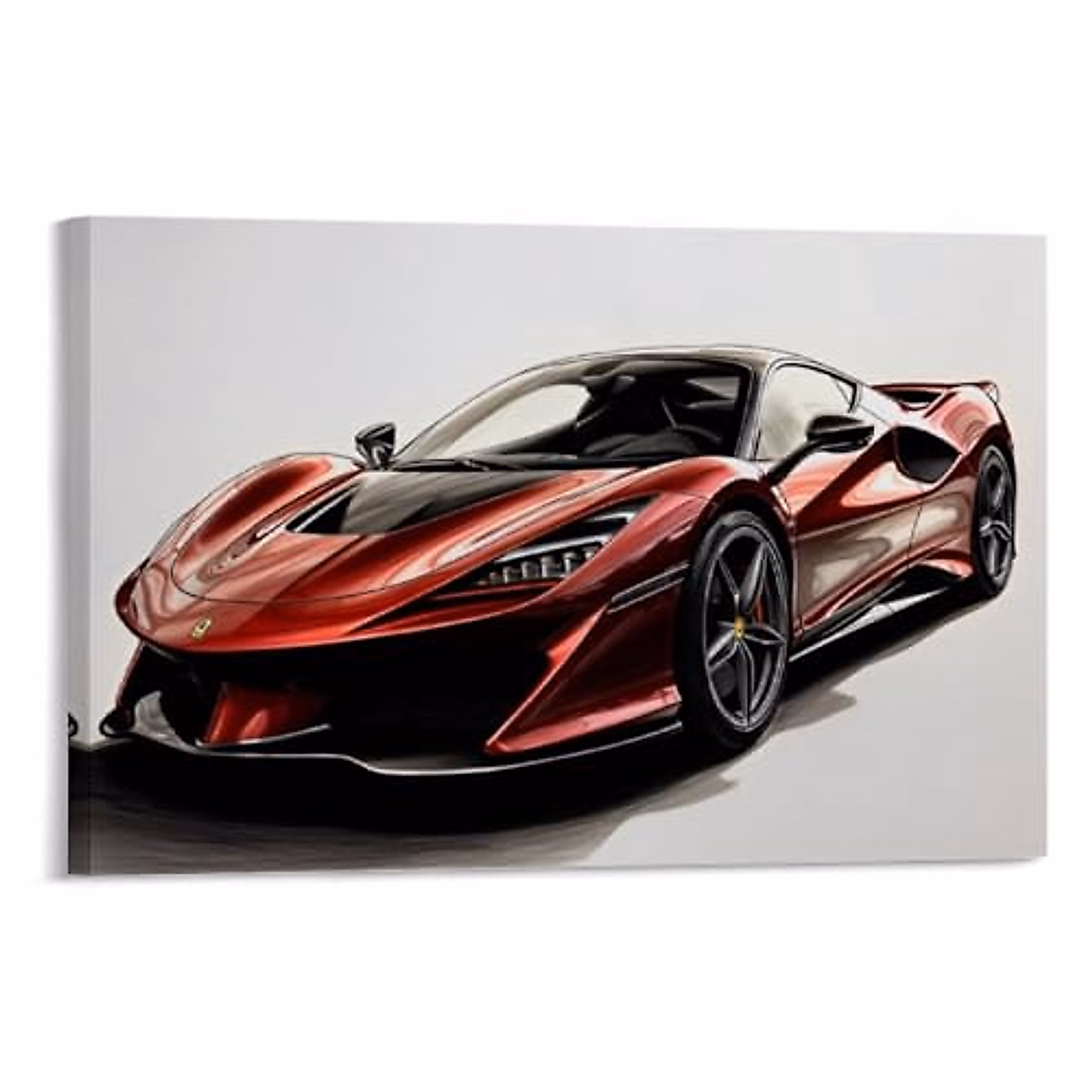 Car Poster Ferrari F40 Supercar Posters Racing Car Canvas Wall Art For Boy's Bedroom SuperCar Wall Decor Frame-style 30x20inch(75x50cm)