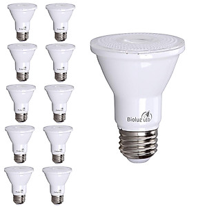 Bioluz LED 10 Pack PAR20 LED Bulb 90 CRI 5.5W = 75W Replacement Spot Light Bulb 3000K Soft White, E26, 40 Degree Beam Angle, UL Listed & Title 20