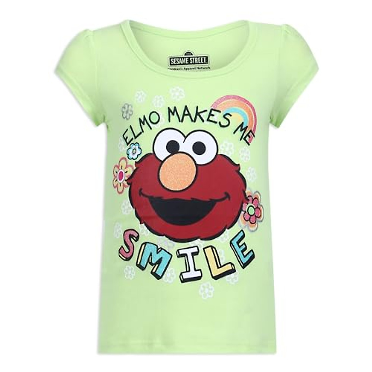 Sesame Street Girls' Modern/Fitted, Green Elmo Smile, 12 Months