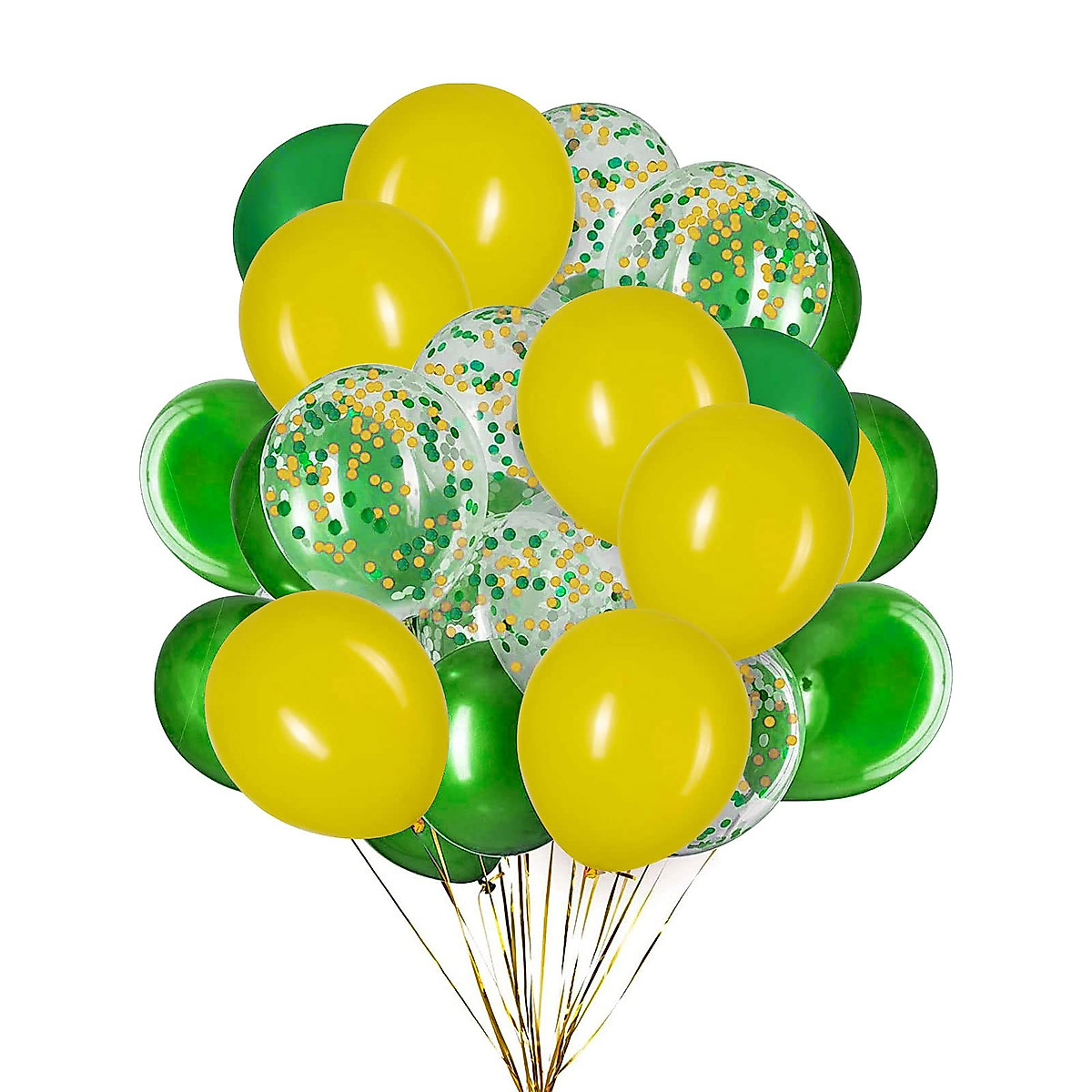 Yellow Green Balloons, Yellow and Green Confetti Latex Balloon for Party Decorations,12 Inch,Pack of 50