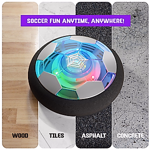 Hover Soccer Ball for Kids - Boy Birthday Gifts - Indoor Toy Games Easter Gift for Boys Age 6, 7, 8, 9, 10, 11, 12 Year Old - Light-Up Toys Game for Kid - 6-8, 8-12 - Gift for 8 Year Olds (Single)