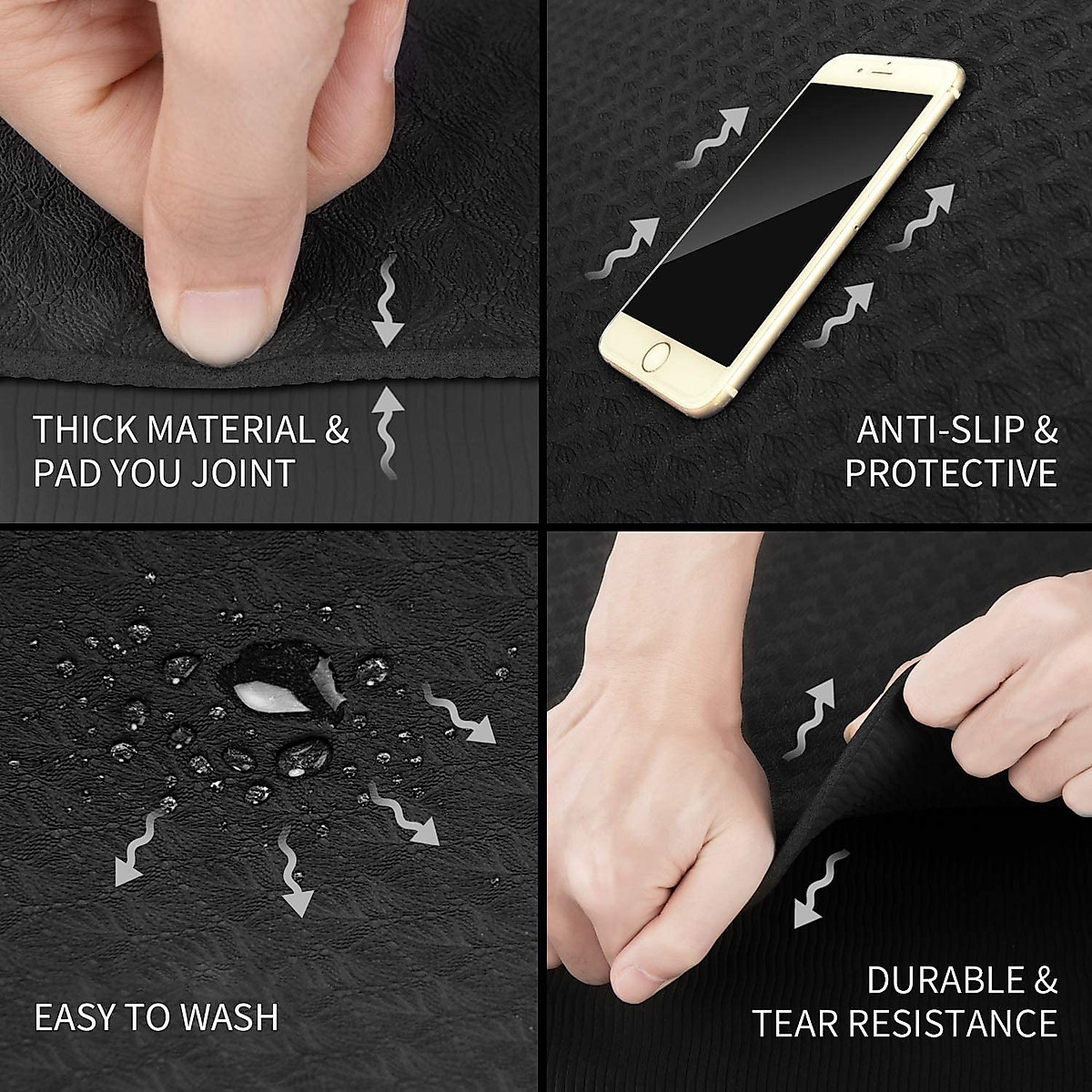 CAMBIVO Yoga Mat for Men and Women, Extra Long and Wide (84'' x 32'' x 1/4 inch) TPE Workout Mat, Large Exercise Fitness Mat for Yoga, Pilates, Workout, Non Slip(Black)