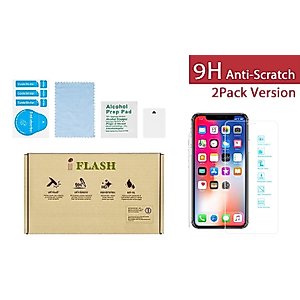 IFLASH iPhone X, iPhone XS glass Screen Protector, iPhone 11 Pro Glass Screen Protector, [2 Pack] Crystal Clear Tempered Glass Screen Protector for Apple iPhone 11 Pro/X/XS - Case Friendly/HD