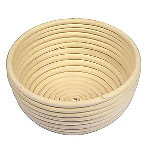 Vollum Bread Proofing Basket Banneton Baking Supplies for Beginners & Professional Bakers, Handwoven Rattan Cane Bread Maker for Artisan Breads, 7 x 4 Inch, 0.5-Pound Round Brotform Natural