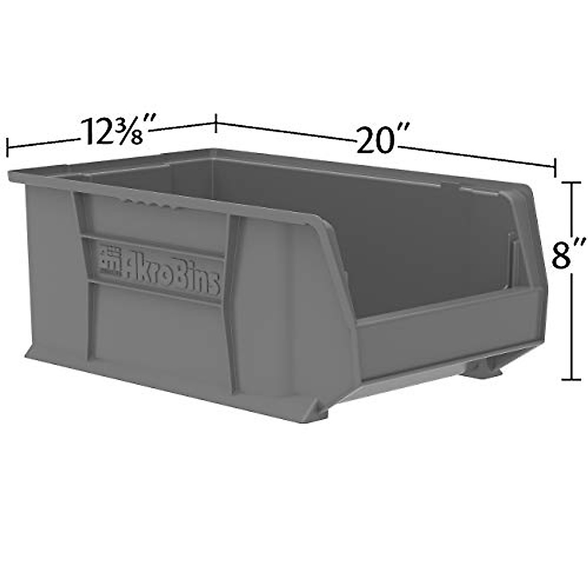 Akro-Mils 30281 Super-Size AkroBin Heavy Duty Stackable Storage Bin Plastic Container, (20-Inch L x 12-Inch W x 8-Inch H), Clear, (3-Pack)