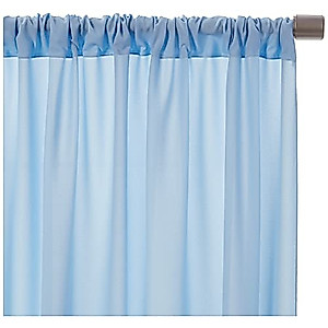 AK TRADING CO. 10 feet x 10 feet Polyester Backdrop Drapes Curtains Panels with Rod Pockets - Wedding Ceremony Party Home Window Decorations - Light Blue (DRAPE-5X10-LTBLUE)