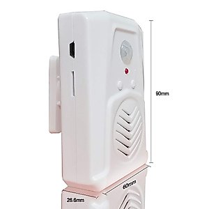 waytronic Replaceable Voice PIR Infrared Motion Sensor Activated Welcome Doorbell for Shop Store Christmas MP3 Audio Files to Play Speech，Sound Player Speaker with USB Cable(White)