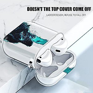 POKABOO for AirPods Case, Clear Soft TPU Protective Cover Case for AirPods 2 & 1 Wireless Charging Case Headphone Case with Keychain (Wolf)