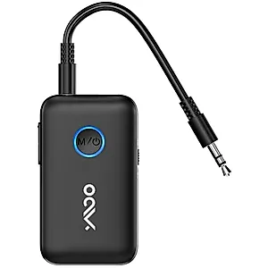YMOO Bluetooth 5.3 Transmitter Receiver for TV to 2 Wireless Headphones, 3.5mm Jack in-Flight Bluetooth Audio Adapter for Airplane, Dual Link AptX Adaptive/Low Latency/HD Audio for Home Stereo/PC/Gym