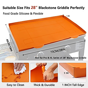28" Food Grade Silicone Griddle Mat for Blackstone Accessories, Heavy Duty 2.2 LB Grill Mat, Reusable Griddle Cover for Blackstone Protect Your Griddle from Insects Rust (NOT for Pro & XL Series)