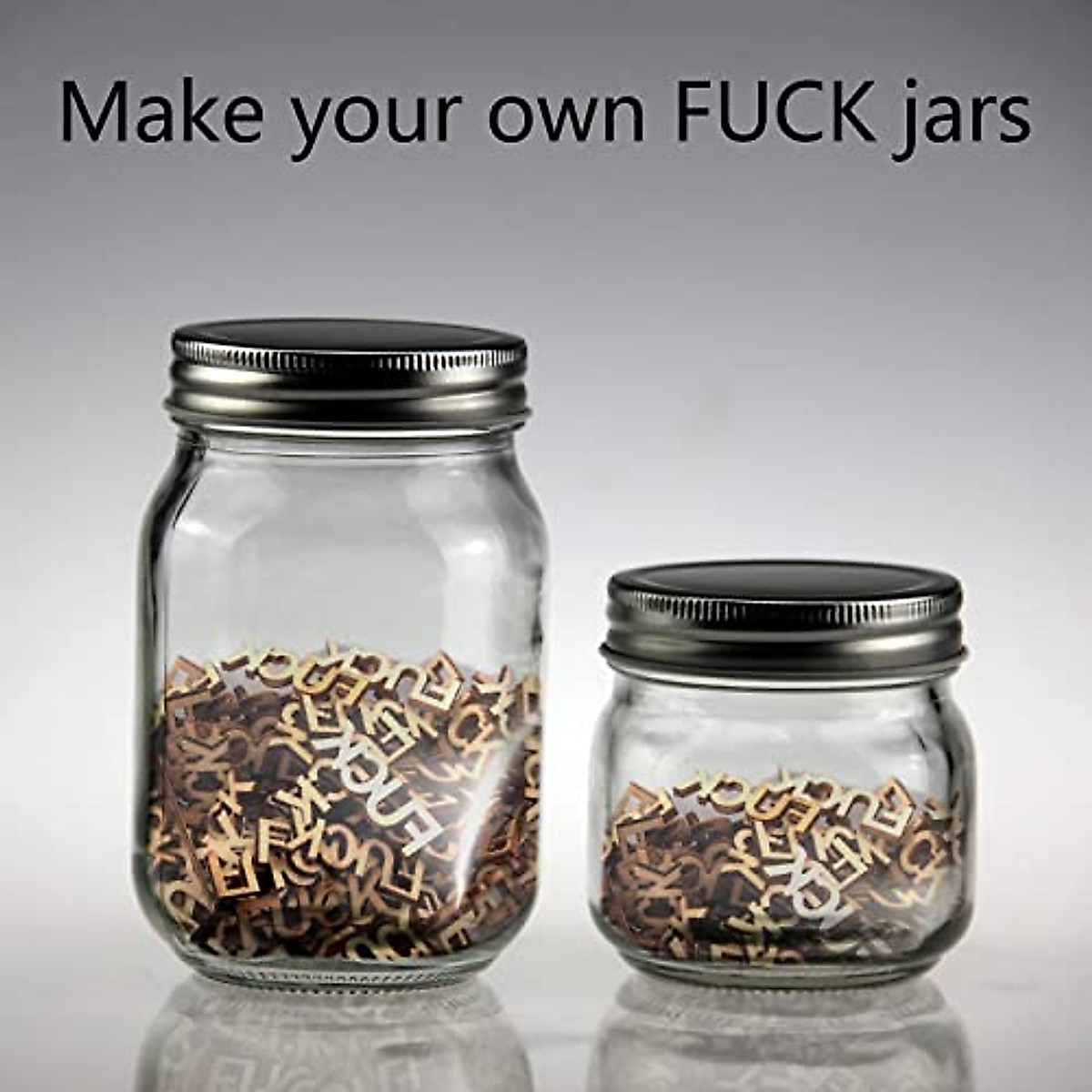 HZFLY FUCK Wooden Cutout Letter Piece, 200 pcs FUCK Piecse, ​Make Your Own Jar of Fucks, Fuck Gift for Valentine feets Day, Birthdays, Anniversaries