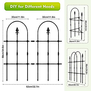Garden Trellis for Climbing Plants Outdoor and Indoor, 35inch*33inch Thickened Rustproof Plant Support Fence Climbing Frame for Ivy Vines Rose Vegetable Flower Potted Plants Climbing