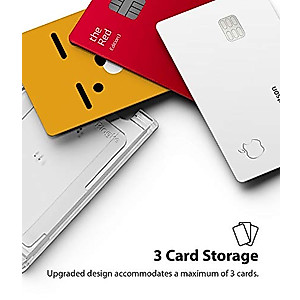 Ringke Slot Card Holder (2 Pack) Designed for Smartphones, Adhesive Stick On Wallet Case Minimalist Slim Hard Premium Credit Card Cash Sleeve - Clear Mist