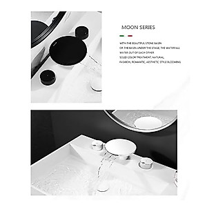 Bathtub Basin Faucet Waterfall Mounted On Bathtub Two-Handle Hot & Cold Bathtub Bathtub Faucet Mixer (Color: White Black Rose Gold) 3 Holes,Kitchen Sink Faucet