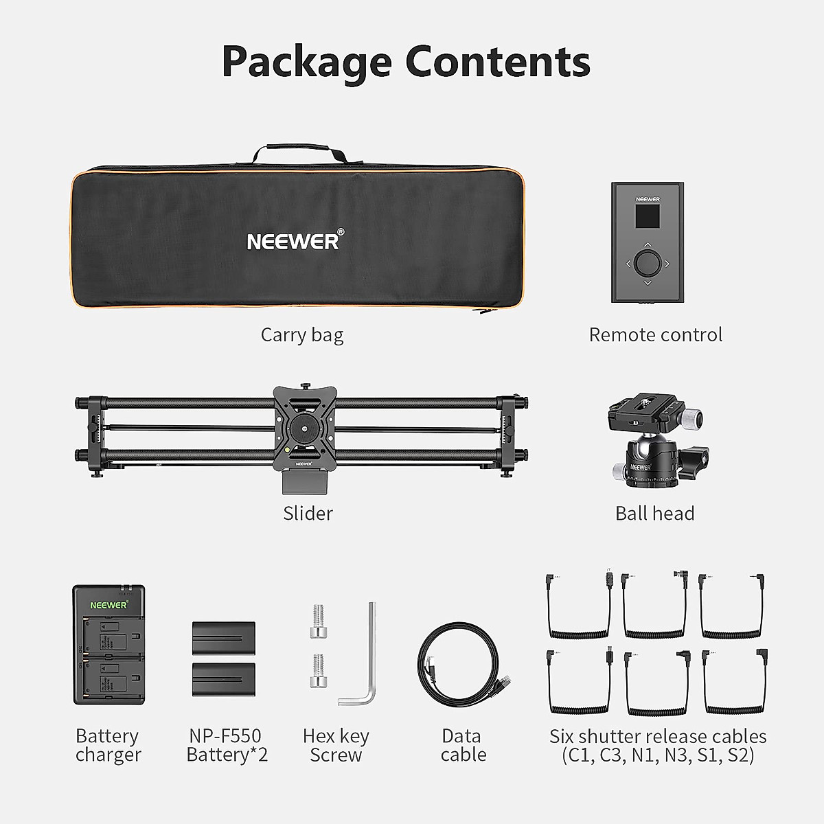 NEEWER Motorized Camera Slider, 31.5"/80cm Carbon Fiber Dolly Rail Slider with Remote Control, Support Video Mode, Time Lapse Photography, Horizontal, Tracking and 120° Panoramic Shooting (VS-80CC)