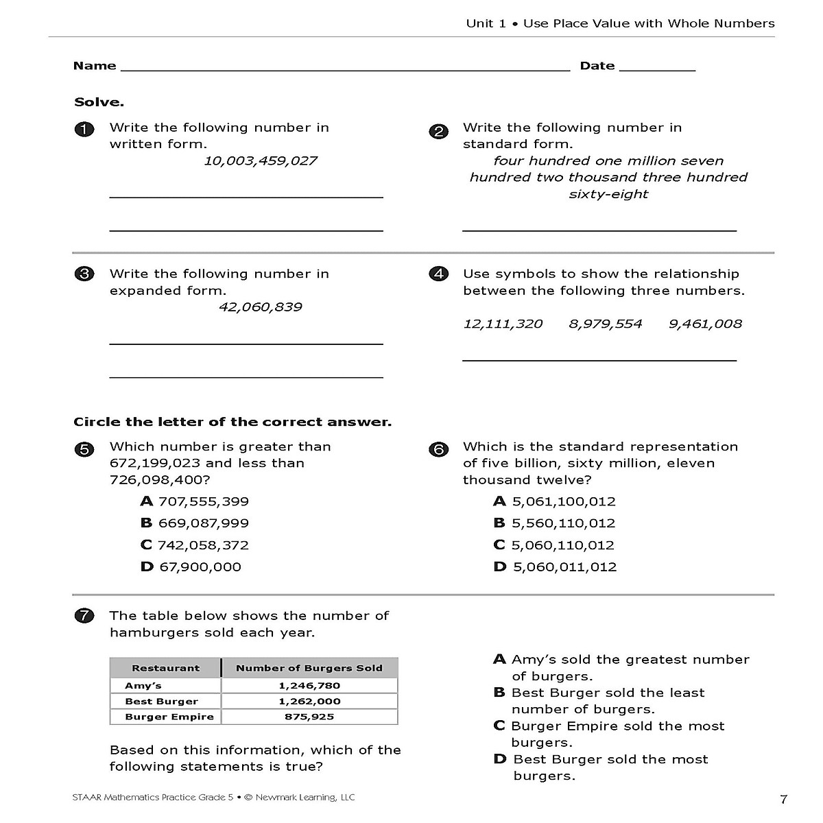 Staar Mathematics Practice Grade 5 II Teacher Resource