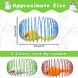 BENBO Cat Spring Balls, 3Pcs Stretchable Cat Springs Toys Interactive Caged Rats Rolling Cat Balls Spiral Crinkle Cat Toys Playful Coils Spring Toy for Kitten Cat Pet Indoor Play (Random Color)
