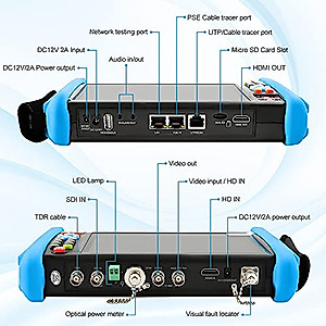 Wsdcam 7 Inch All in One IPS Touch Screen IP Camera Tester Security CCTV Tester Monitor with SDI/TVI/AHD/CVI/TDR/OPM/VFL/POE/4K H.265/1080p HDMI in&Out/Firmware Upgraded 9800MOVTSADH-Plus