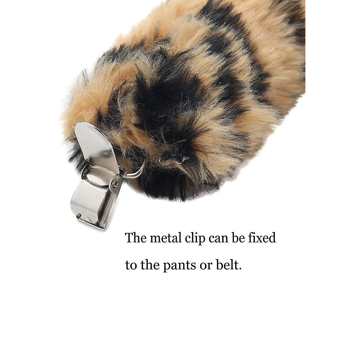 Soul Young Lion Wolf Faux Fur Ears and Tail Halloween Costume Party Cosplay Animal Accessory Set(One Size,Tiger)