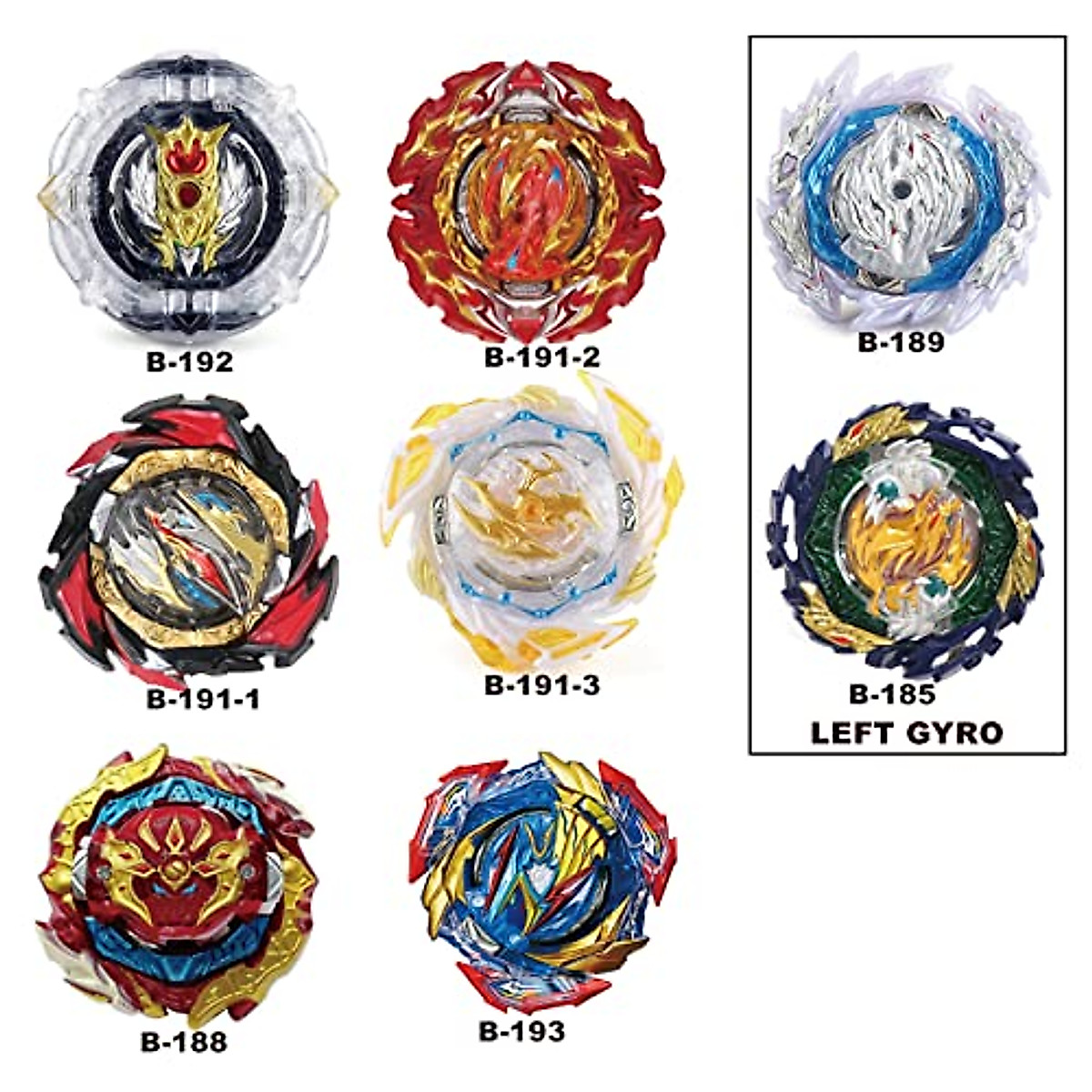 MUSTYBELT Bey Battling Top Burst Gyro Toy Set Toy Gift for Children Boys Ages 6 8 10 12+ Combat Battling Game 8 Burst Spinning Tops 2 Two Way Launchers Grip Starter