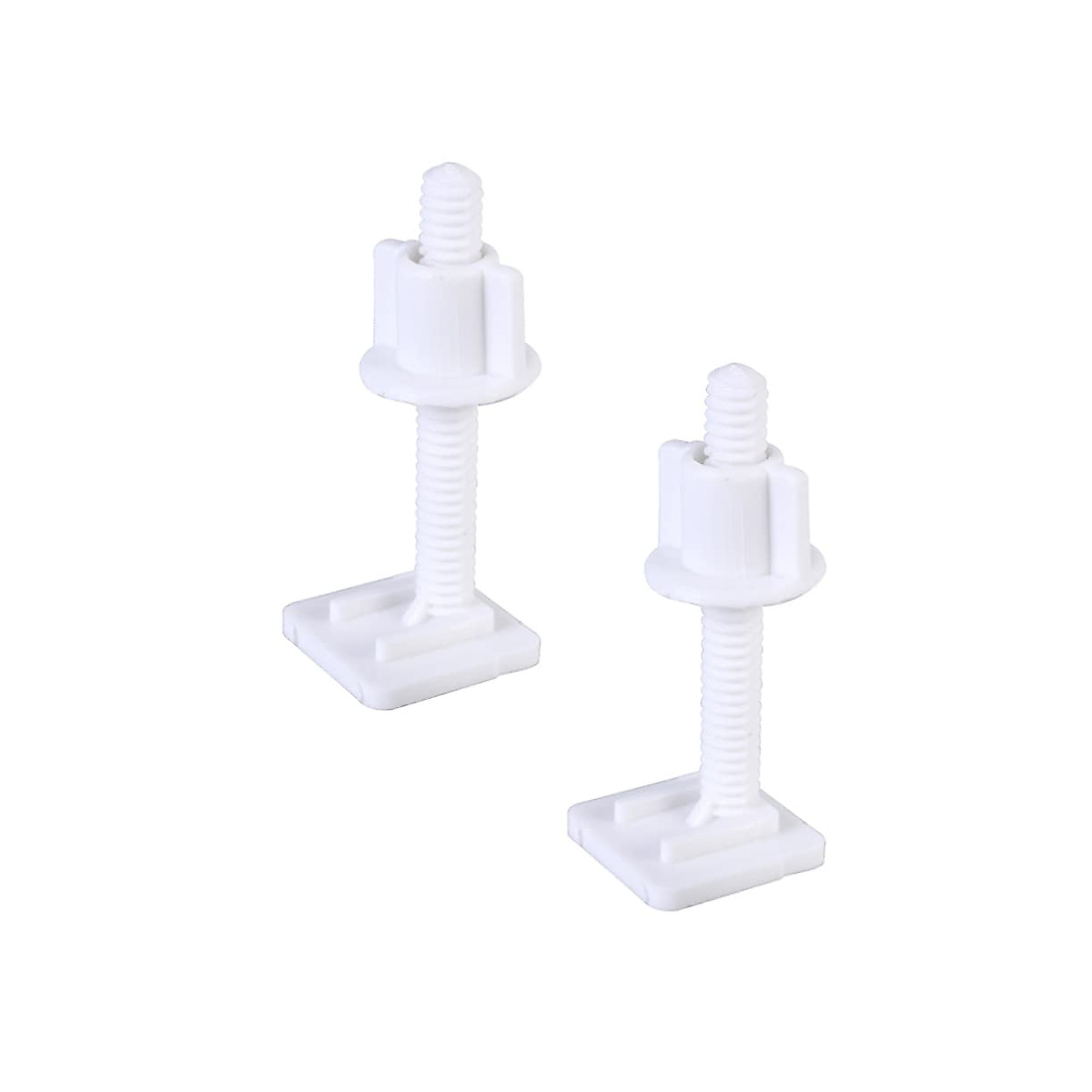 Mikikit 4 Pcs Toilet Hinge Bolt Set Plastic Screws and Nuts for Toilet Seat Installation