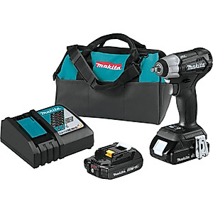 Makita XWT12RB 18V LXT Lithium-Ion Sub-Compact Brushless Cordless 3/8" Sq. Drive Impact Wrench Kit (2.0Ah) with additional BL1820B 18V LXT Lithium-Ion Compact 2.0Ah Battery