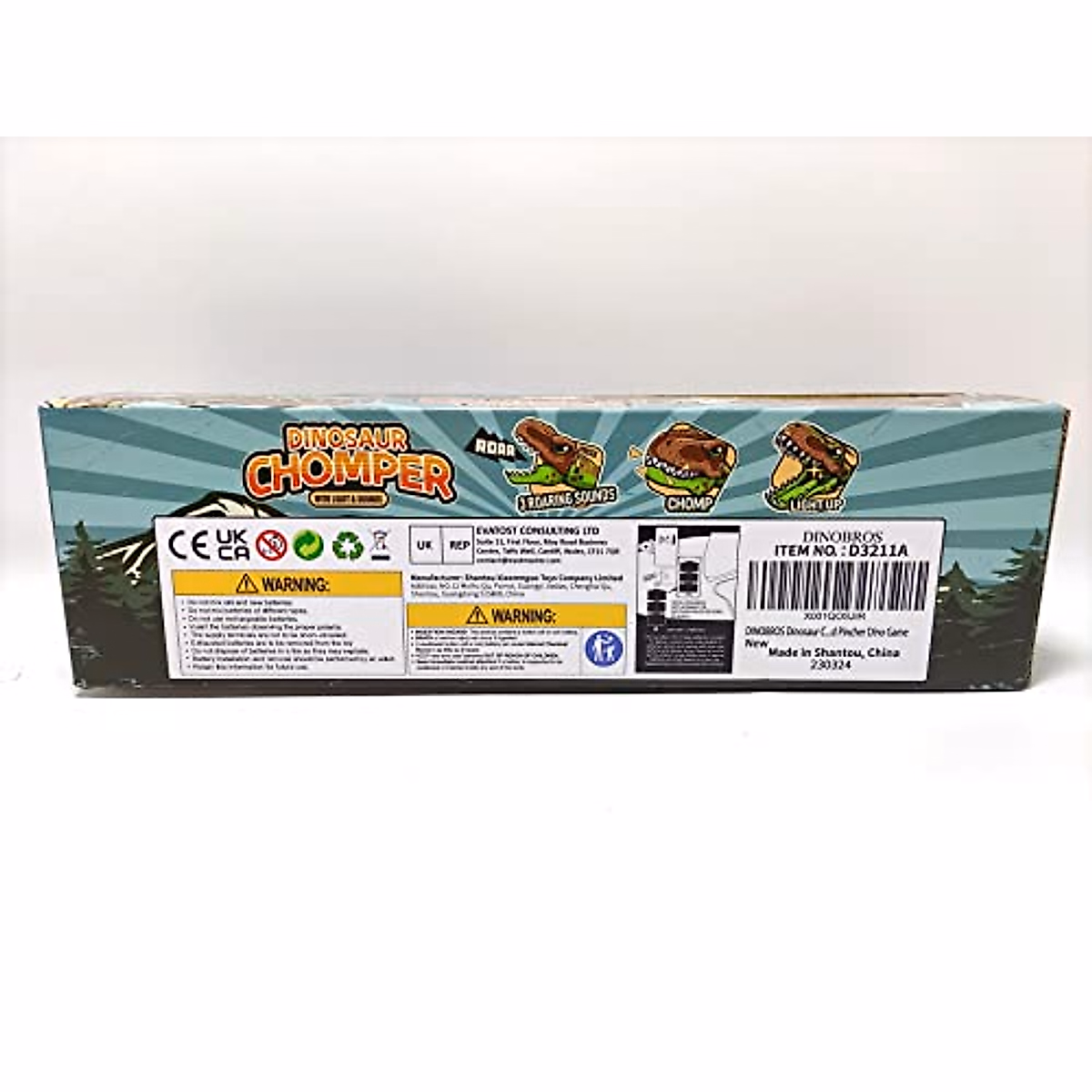 DINOBROS Dinosaur Chomper Toys for Kids with 3 Roar Sounds and Light Jurassic Dinosaurs Grabber Claw T-Rex Reacher Robot Hand Pincher Dino Snapper